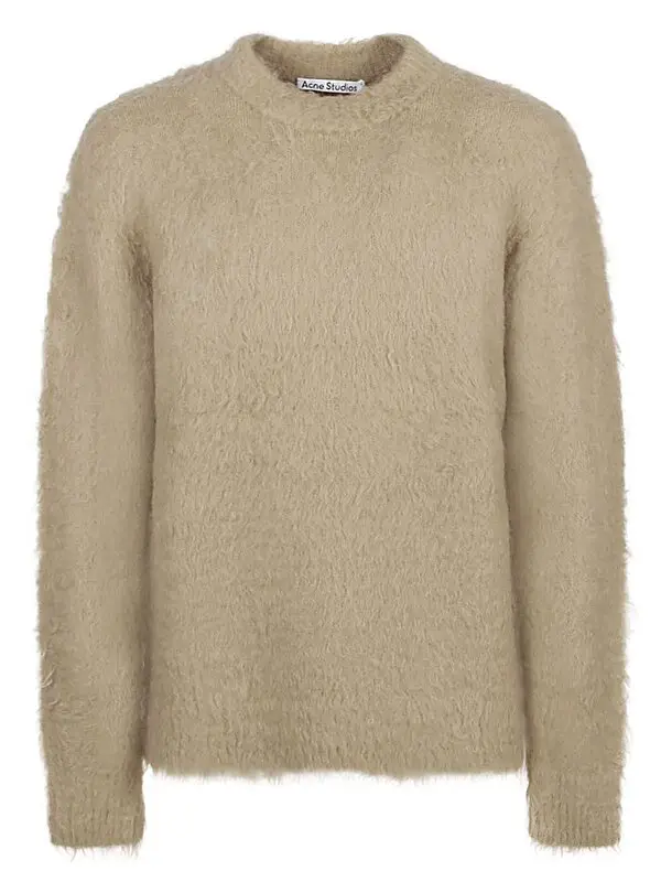 Acne Studios Regular Fit Wool Blend T-shirt - Beige