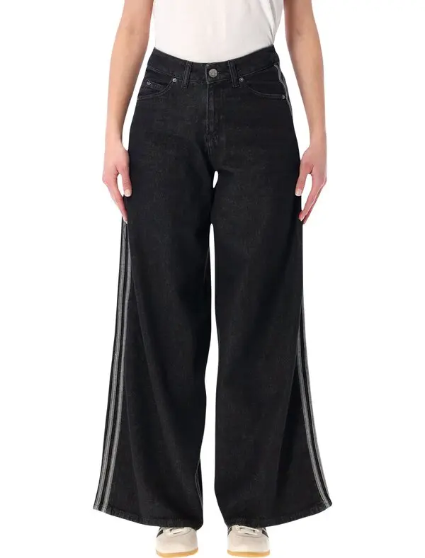 ADIDAS ORIGINALS High-waisted Wide-leg Jeans - Black
