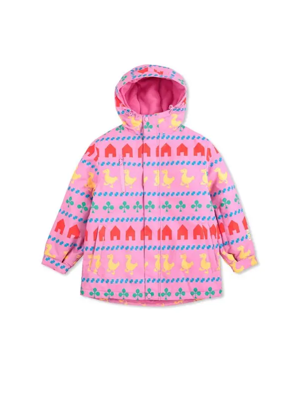 BOBO CHOSES Printed Hooded Sports Jacket - Fuchsia