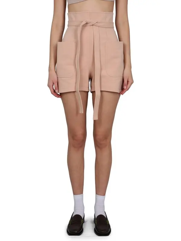 Philosophy Di Lorenzo Serafini Belted High-waisted Shorts - Pink