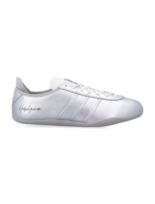 Y3 Low-top Leather Lace-up Sneakers - Silver