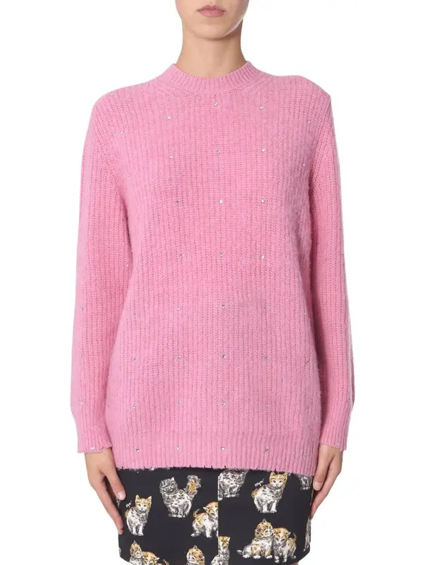 MSGM Embellished Crew Neck Sweater