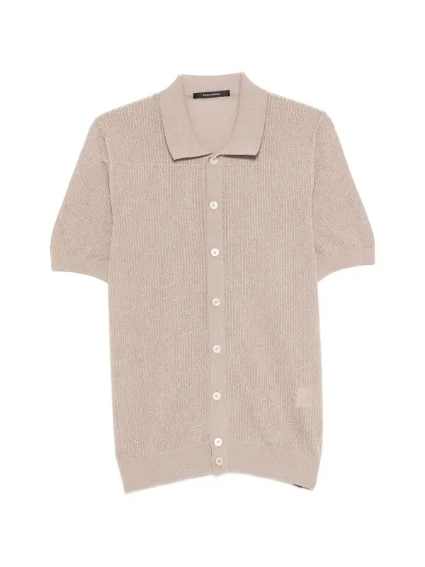 Tagliatore Short Sleeve Knit Shirt For - Beige