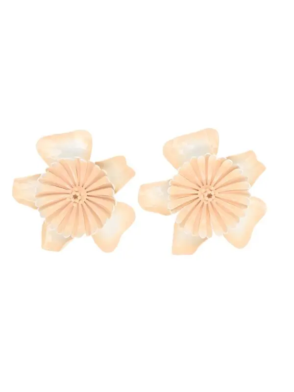 Chloé Floral Statement Stud Earrings - Pink