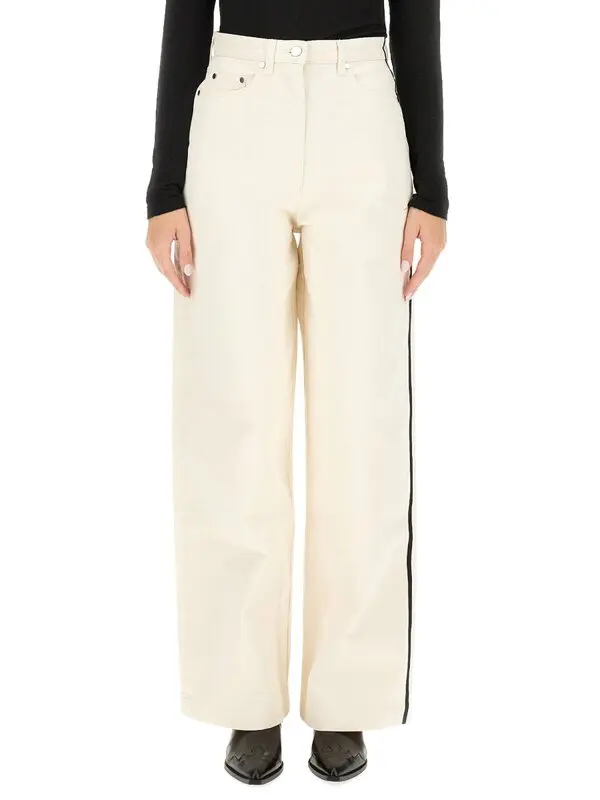 PETER DO Wide Leg Jeans With Cutout Detail - White
