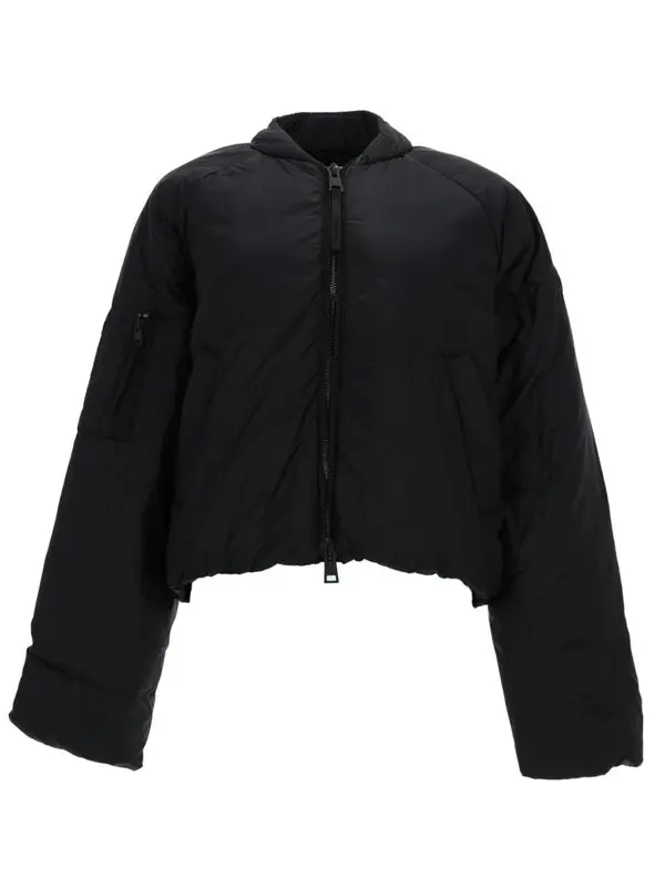 Canada Goose Cropped Puffer Jacket With Stand Collar And Zip Closure - Black
