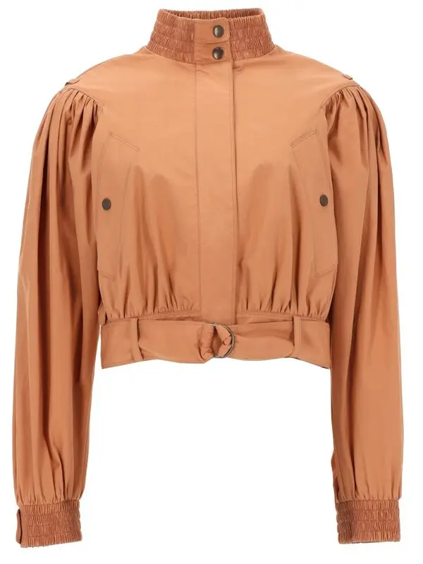 Chloé Elegant Cotton Sports Jacket - Beige