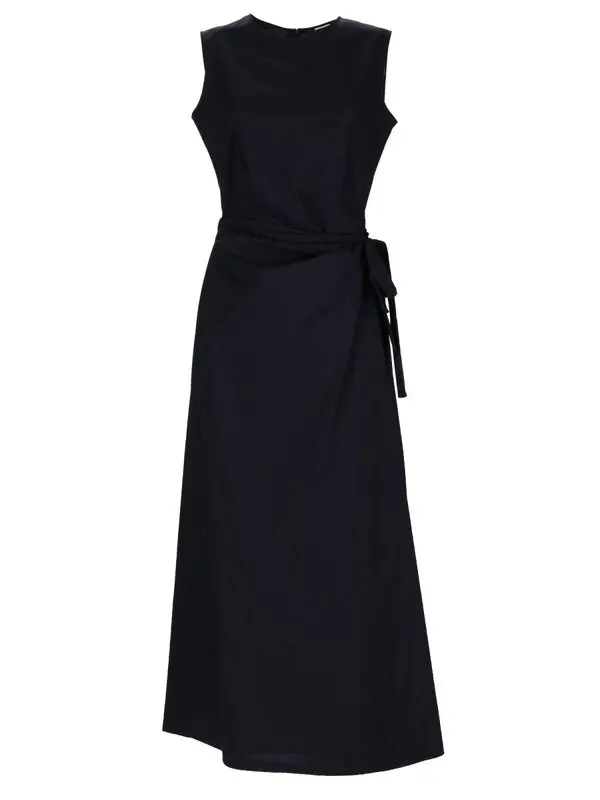 Aspesi Sleeveless Wrap Tie Waist Maxi Dress - Blue