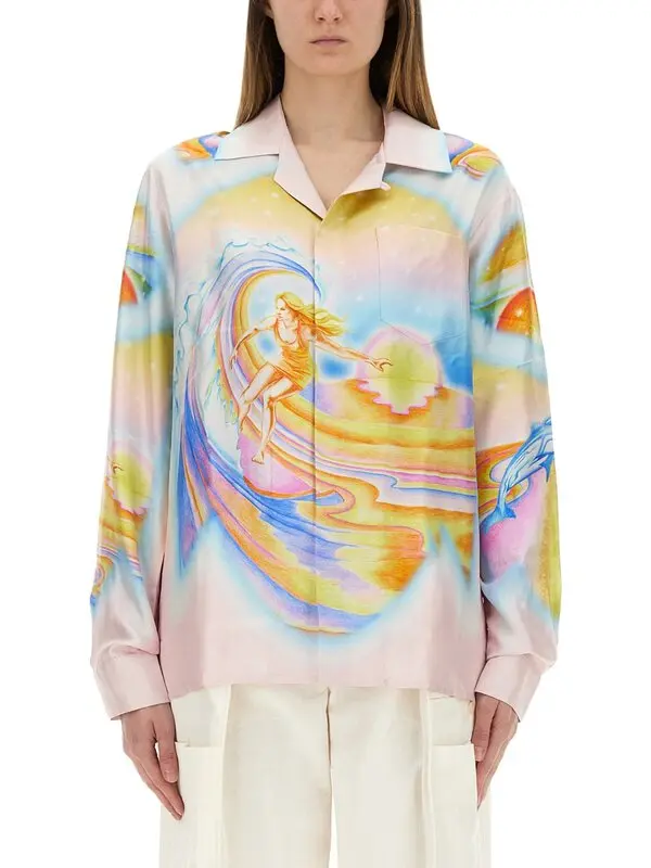 Casablanca Psychedelic Nirvana Long Sleeve Silk Shirt