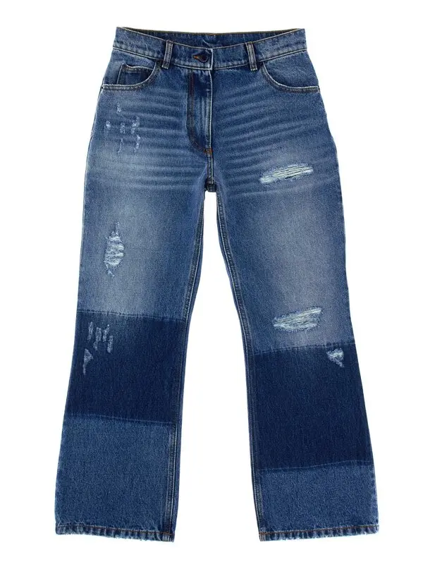 Moncler Jeans With Star Inlays And Distressed Details