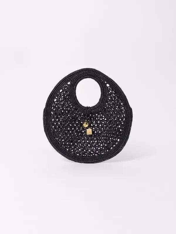 Jacquemus Mini Round Woven Bag - Black