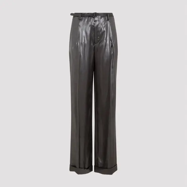 Ralph Lauren Greer Pleated Wool Wide-leg Pants - Grey