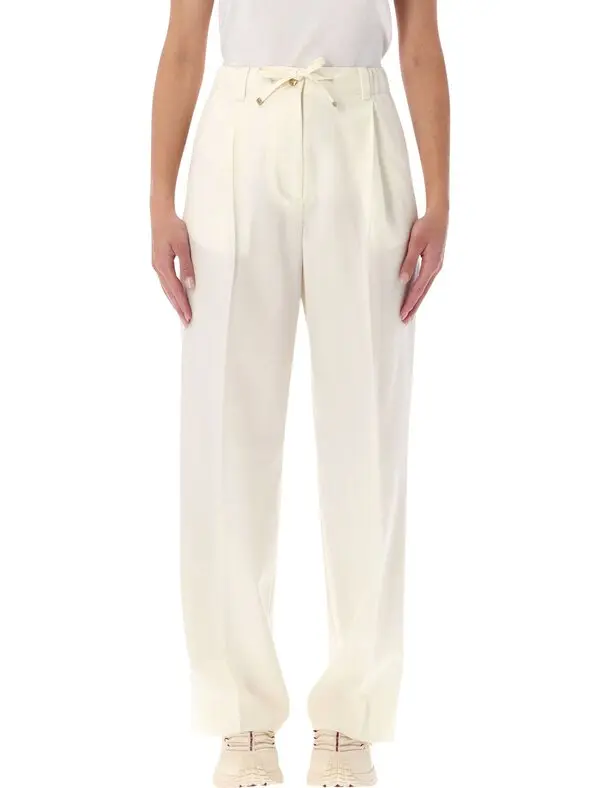 Moncler Refined Wool Trousers With Drawstring Waist - 050