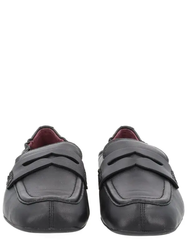 Ash Leather Driving Loafers - Black