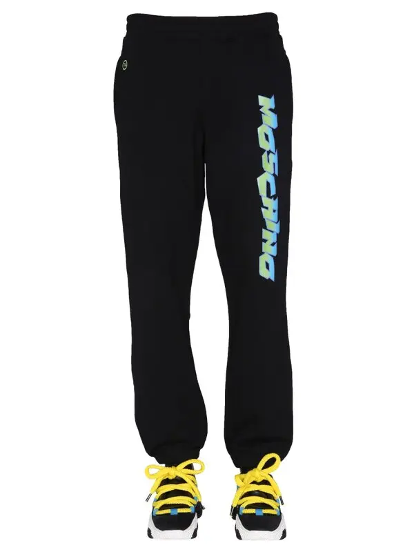 Moschino Surf" Jogging Pants With Logo Print - Black