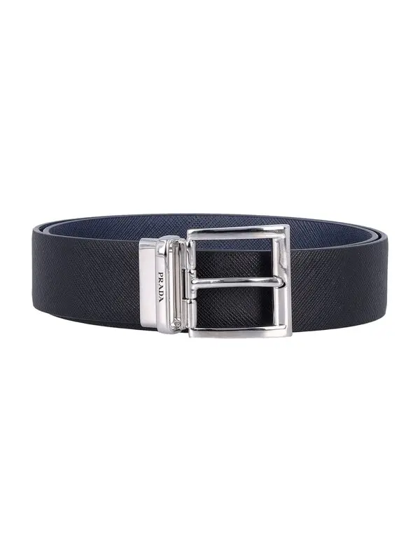 Prada Reversible Elegant Belt 3.3 Cm Height - Nero
