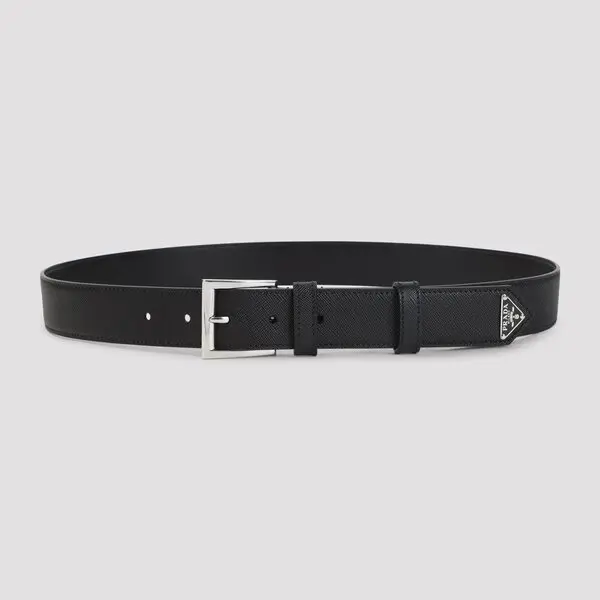 Prada Saffiano Mini Heel Belt - Black