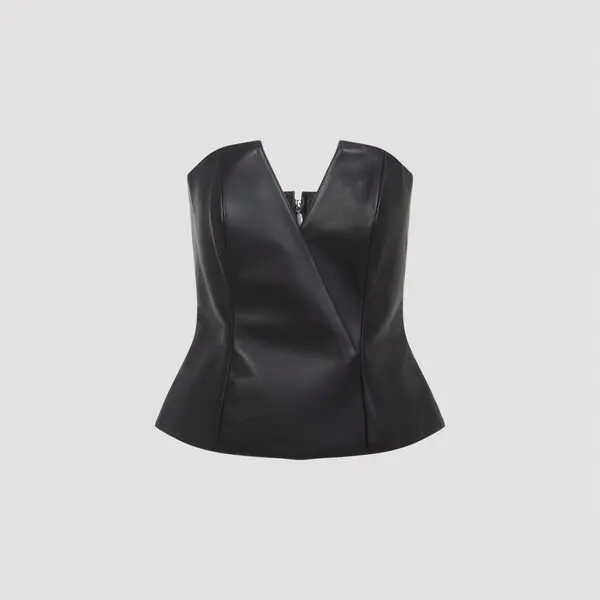 Ralph Lauren Lambskin Leather Bustier - Black