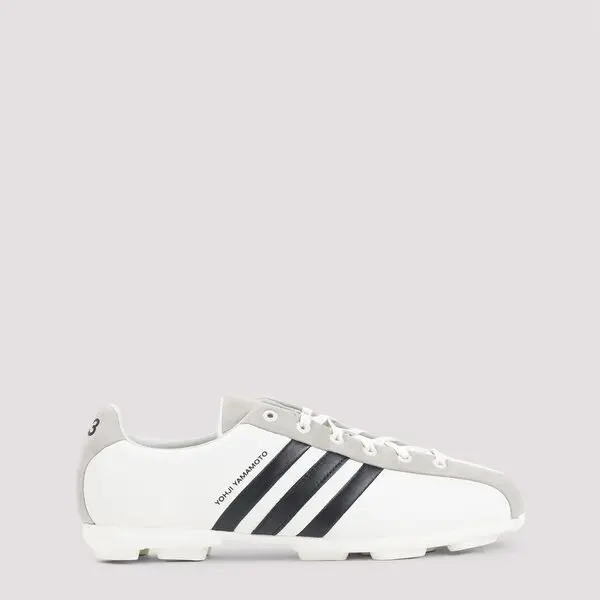 Y3 Leather Lace-up Sneakers - White