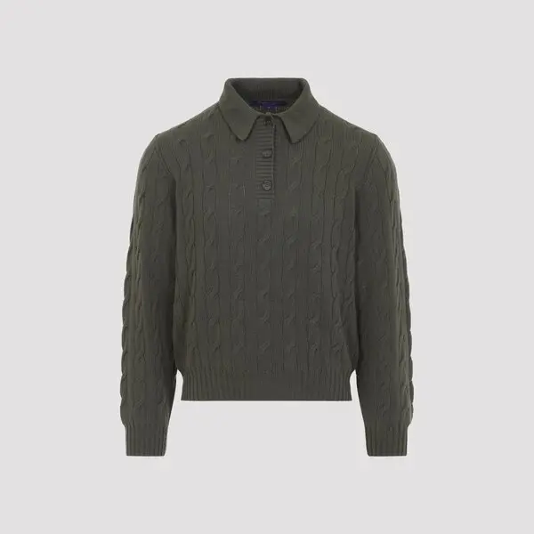 Ralph Lauren Cashmere Cable Knit Polo - Green
