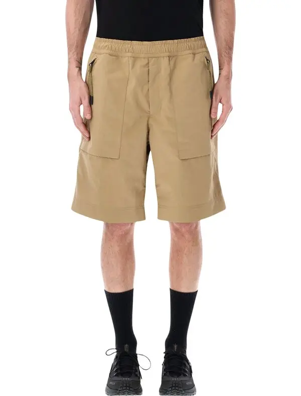 Moncler Technical Froissé Bermuda Shorts - Beige