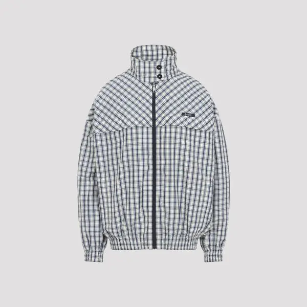 Prada Checked Chambray Blouson Jacket