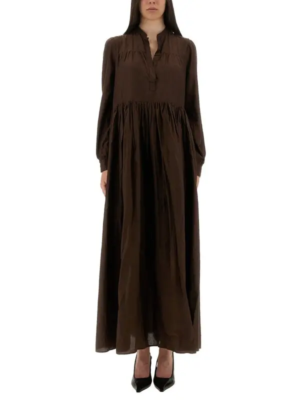 Aspesi Oversized Cotton Maxi Dress - Brown