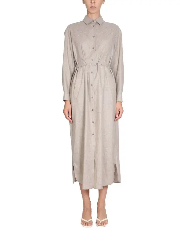 Aspesi Belted Shirt Dress - Beige
