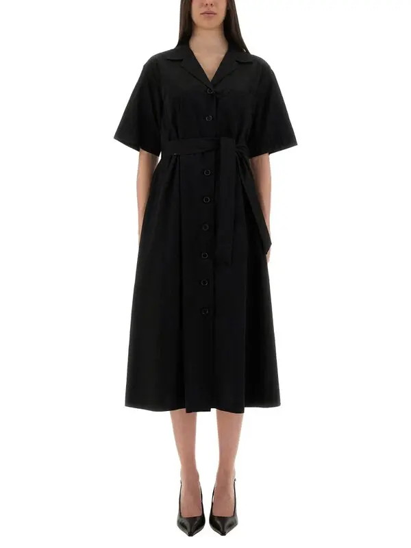 Aspesi Belted Shirt Dress - Black