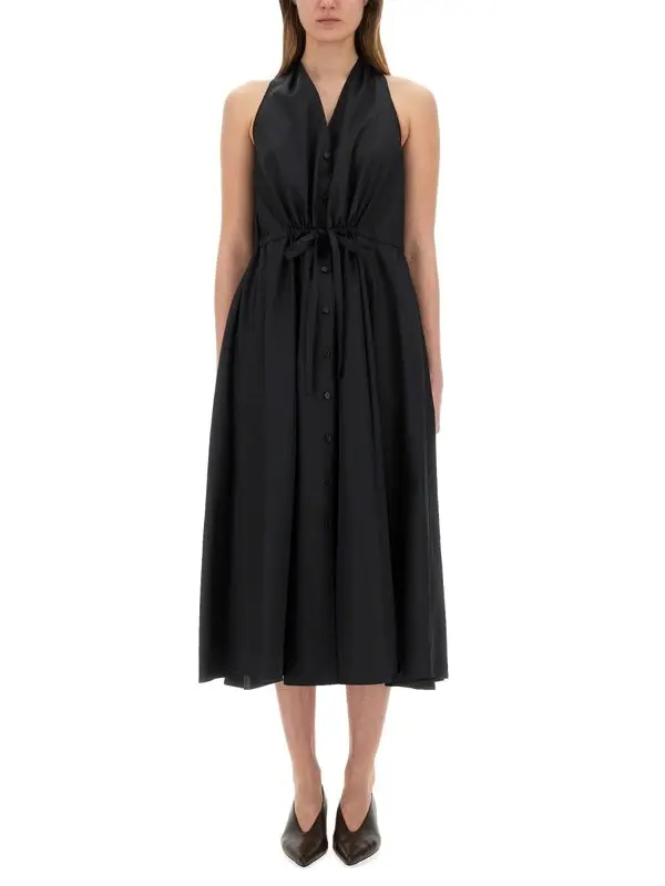 Aspesi Halter Neck Poplin Dress - Black