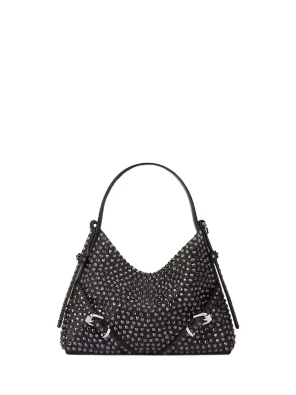 Givenchy Mini Rhinestone-embellished Handbag With Top Handle And Strap, Dimensions: 18 X 13.5 X 3.5 Cm - Nero