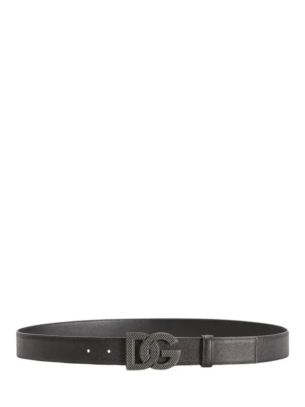 Dolce & Gabbana Dg Buckle Leather Belt - Black
