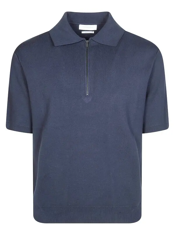DANIELE FIESOLI Cotton Mini Zip Polo - Blu