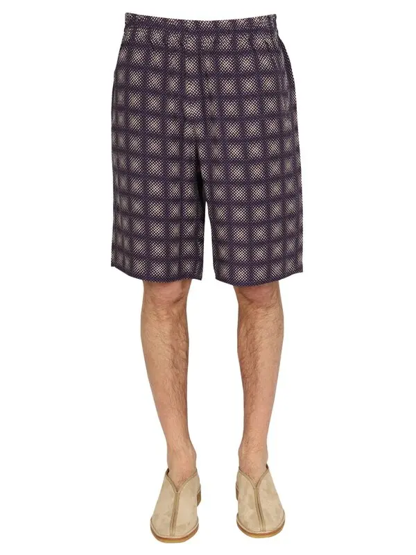 Needles Check Print Bermuda Shorts - Beige