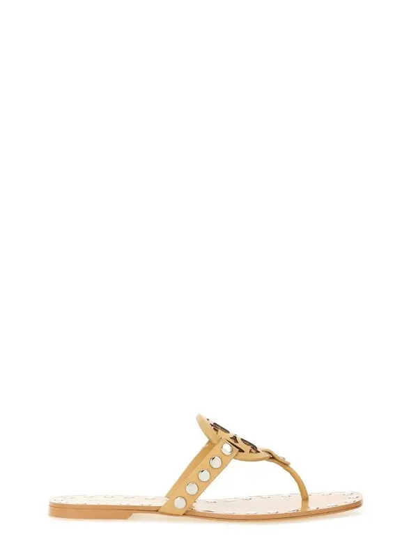 Tory Burch Mary Jane Bow Ballerina Flats - Beige