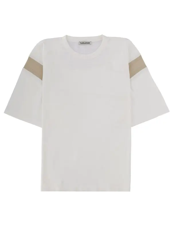 You Must Create Short-sleeve Crewneck T-shirt With Sleeve Stripe Detail