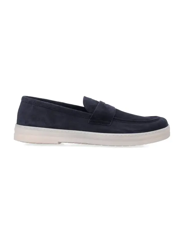 Prada Suede Strap Loafers - Blue