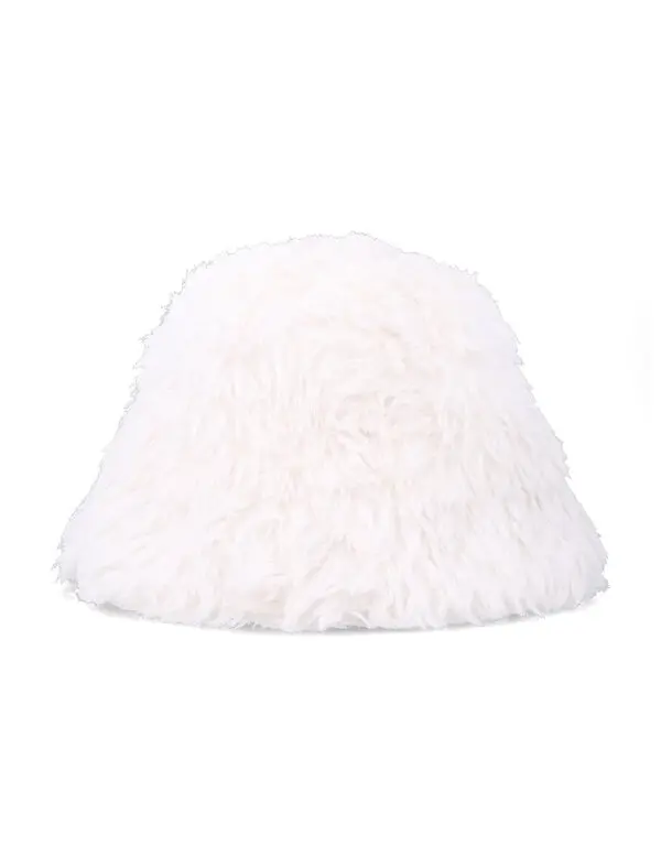 Perfect Moment Cozy Eco-shearling Bucket Hat - White