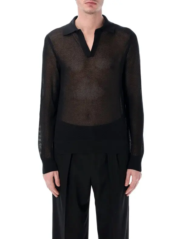 TOM FORD Cotton And Silk Mesh V-neck Sweater