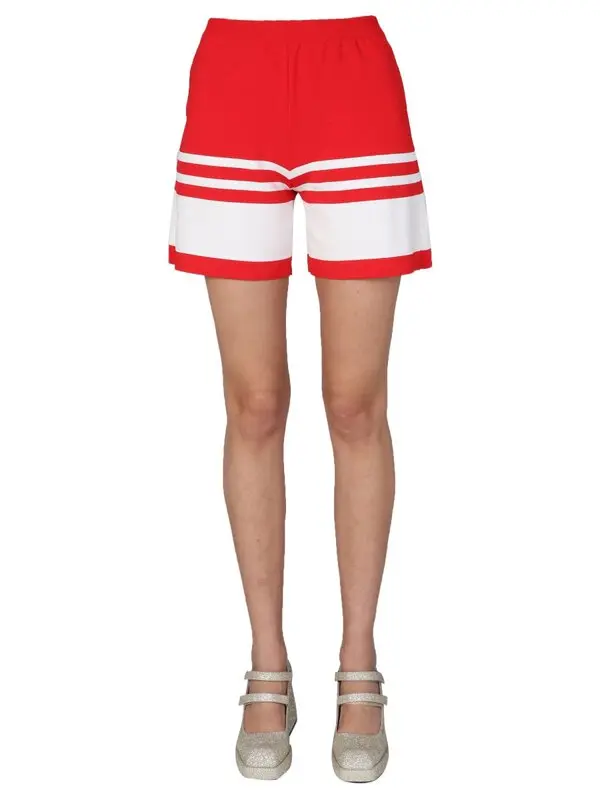 Moschino Sailor Stripe Relaxed Fit Shorts - Red