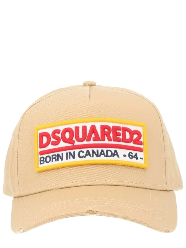 Dsquared2 Logo Patch Baseball Cap - Beige