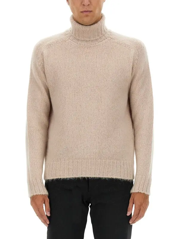 TOM FORD Wool And Mohair Blend Turtleneck Sweater - Beige