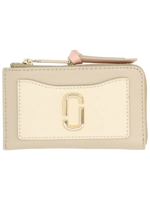 Marc Jacobs Mini Snapshot Utility Wallet 100% Leather - Beige