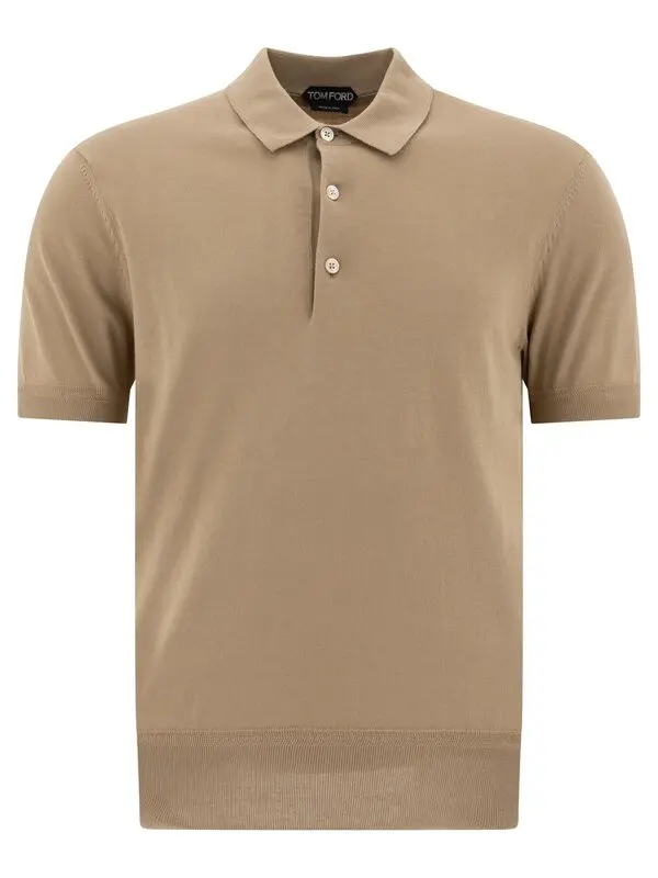 TOM FORD Slim-fit Cashmere And Silk-blend Polo Shirt - Beige