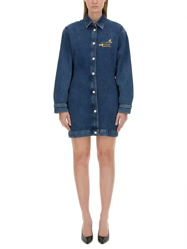 Moschino Embroidered Shirtdress - Denim