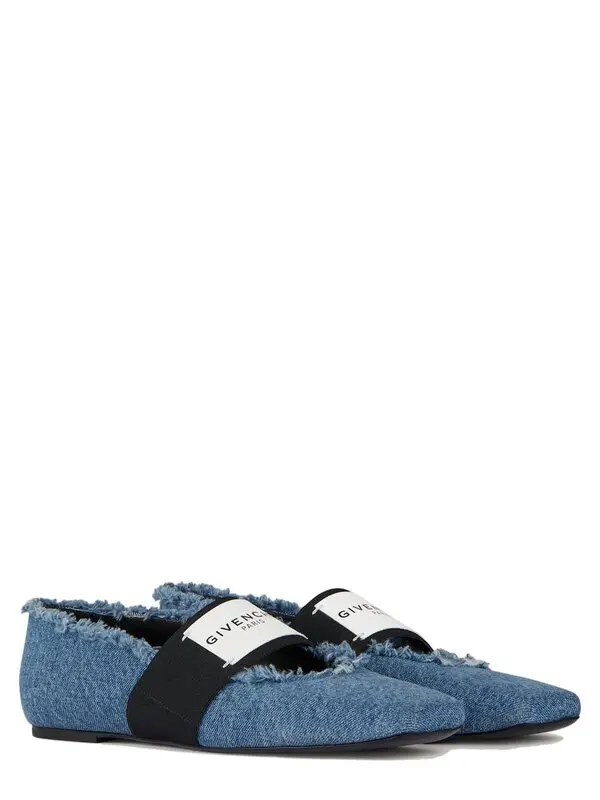 Givenchy Elegant Square Toe Ballet Flats - Blu