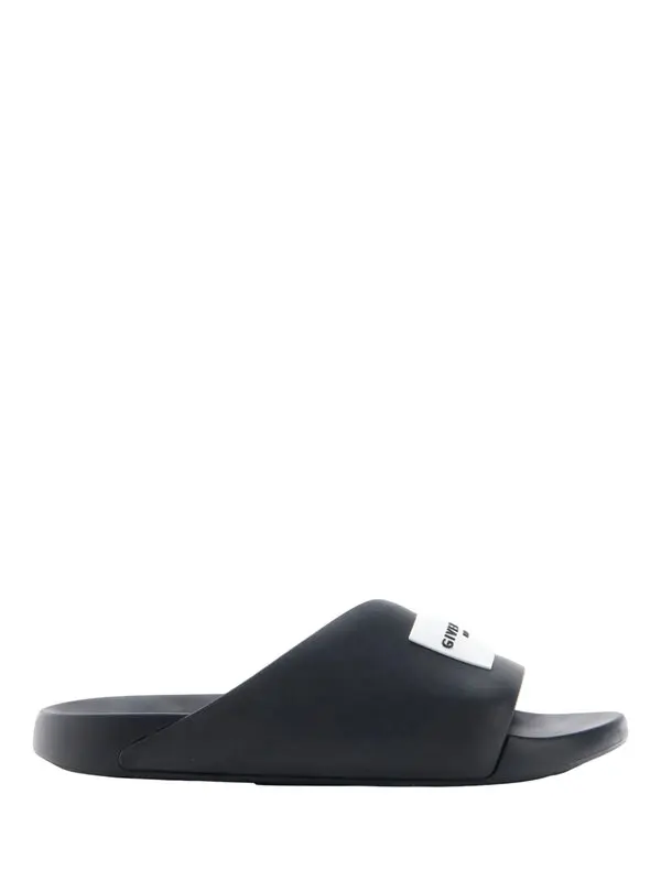 Givenchy Chic Slip-on Logo Sandals With Contoured Footbed - Nero