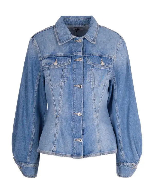Liu Jo Button-front Jacket With Classic Collar - Den.blue Reverse Was