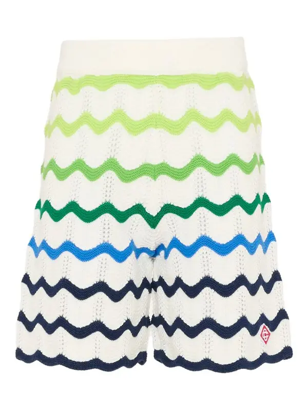 Casablanca Mini Wave Pattern Knit Shorts - Multicolour