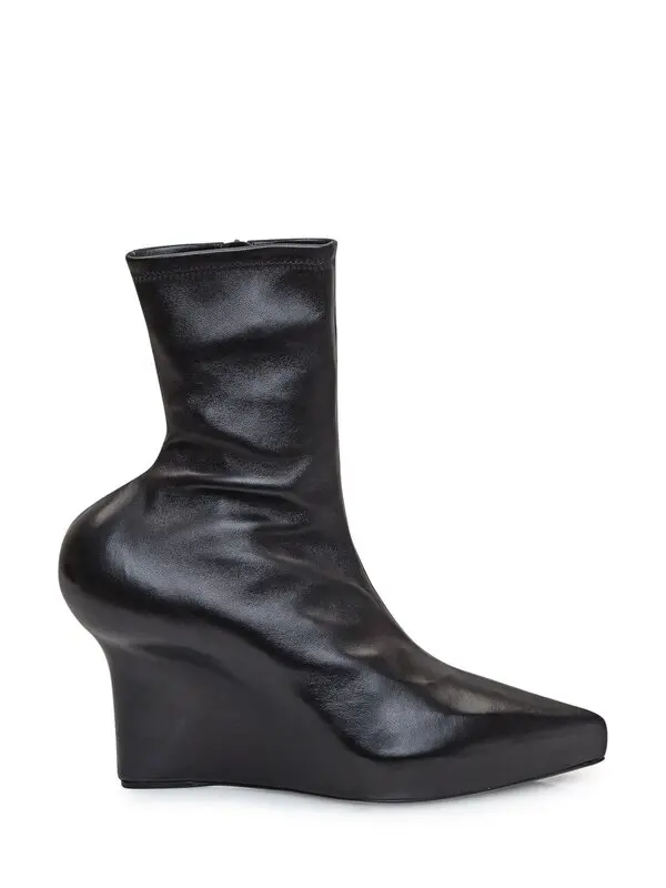 Givenchy Leather Ankle Boot With Wedge Heel - Black